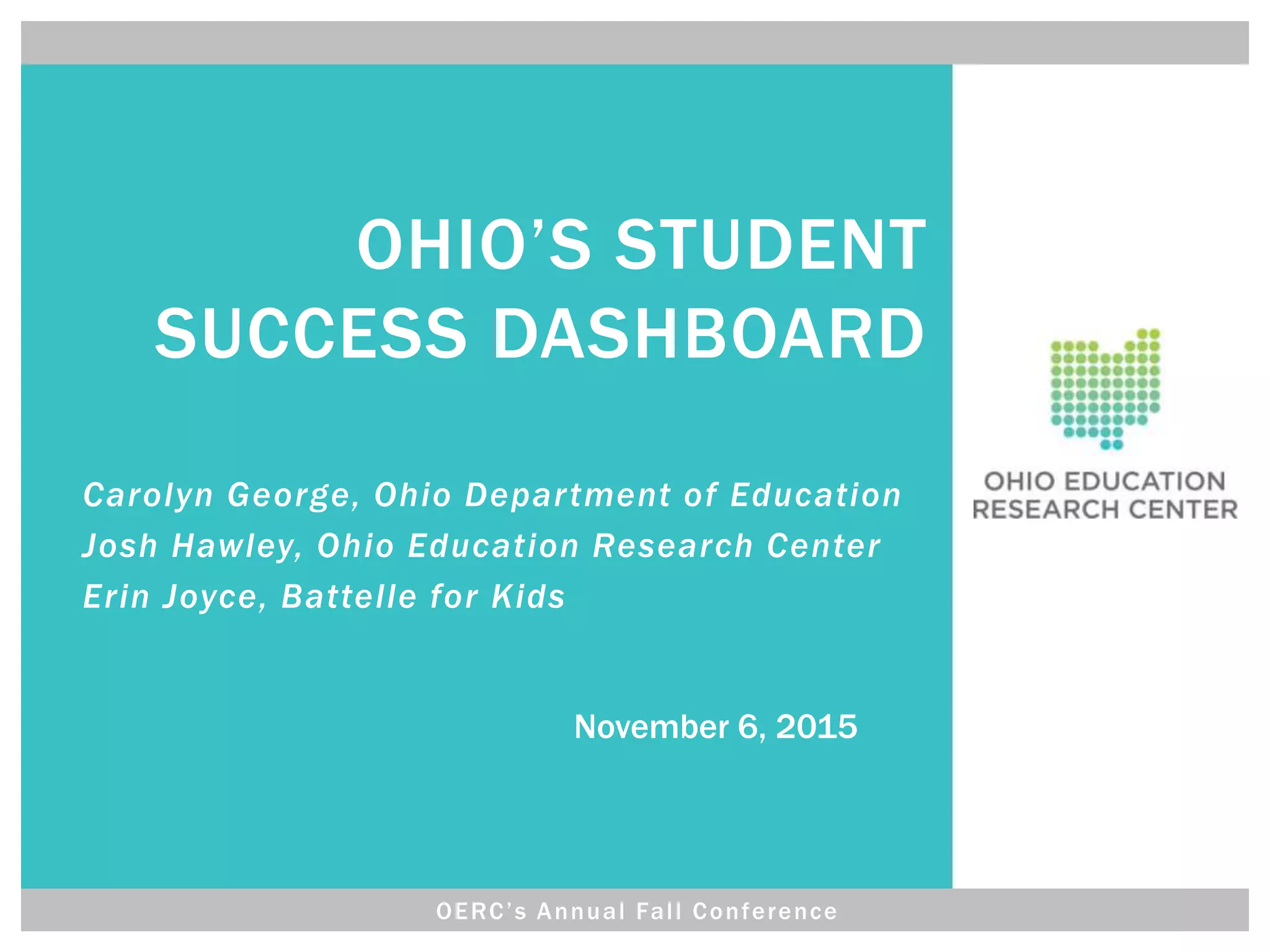 Ohio's Student Success Dashboard | PPT