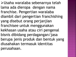 Waralaba dari aspek hukum | PPTX