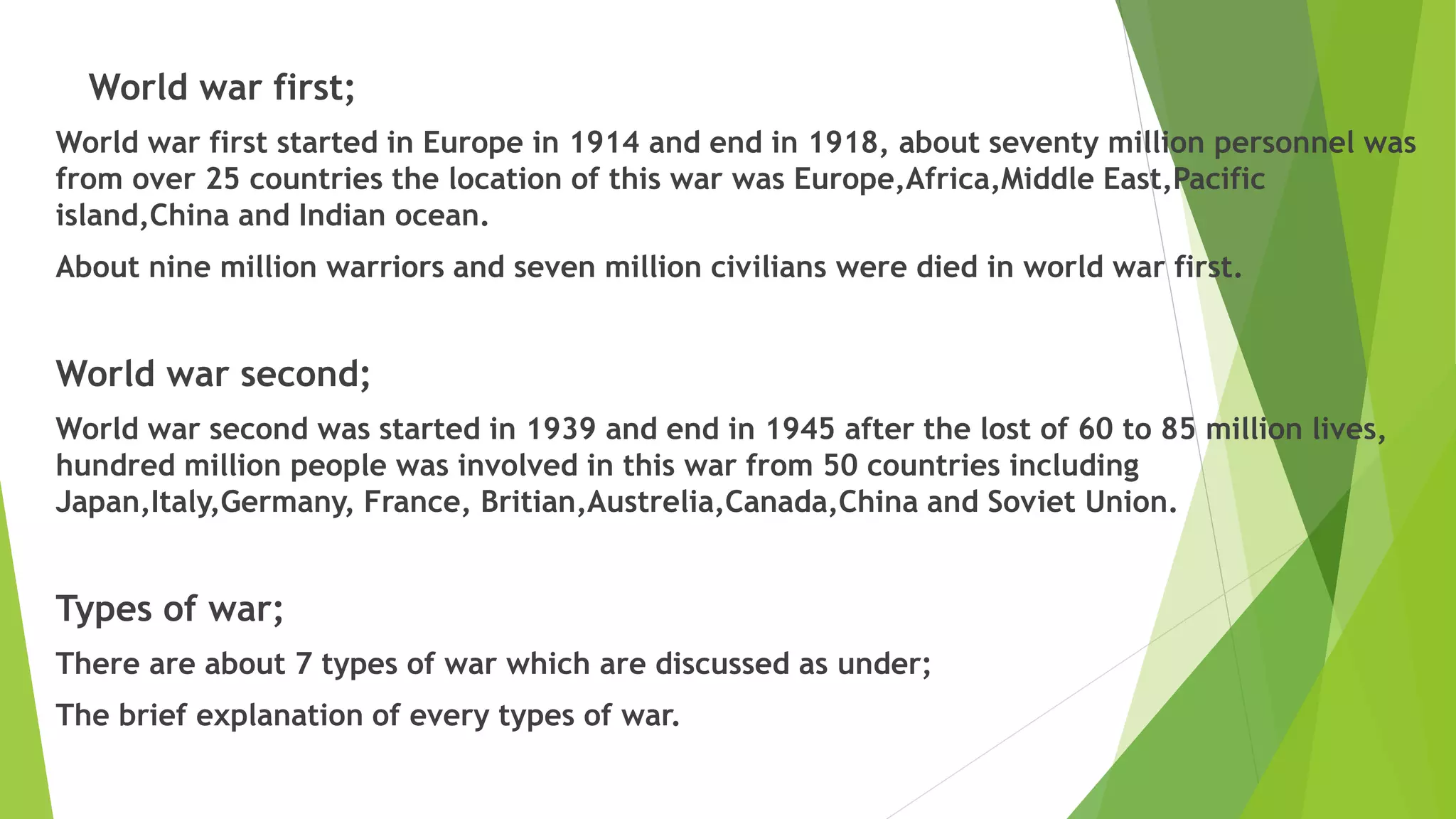 War and its types. | PPTX