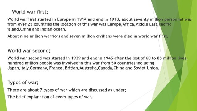 War and its types. | PPTX | Death, Injury, or Military Conflict ...