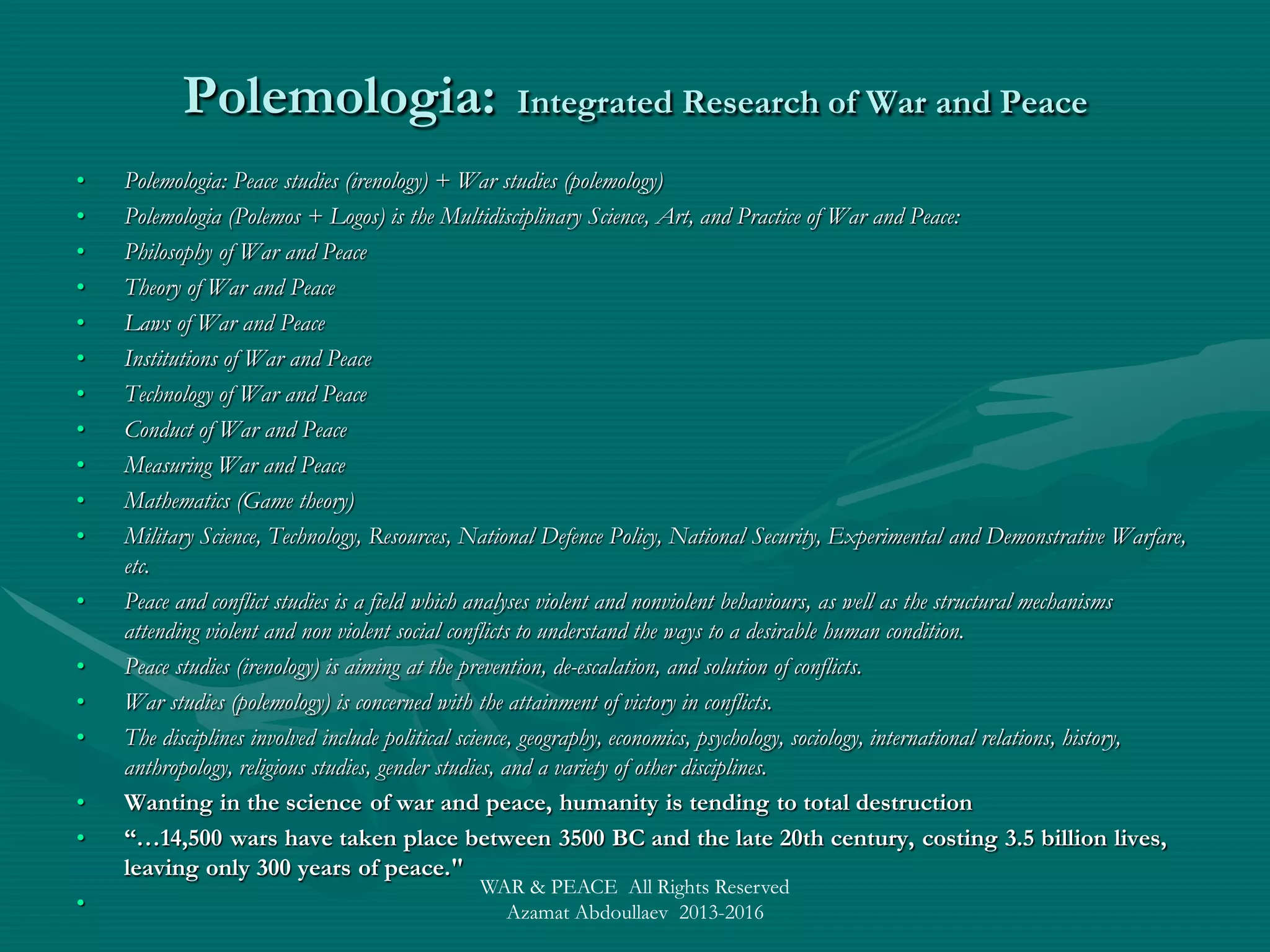 War and Peace in the 21st century, or Will the World Collapse in the ...
