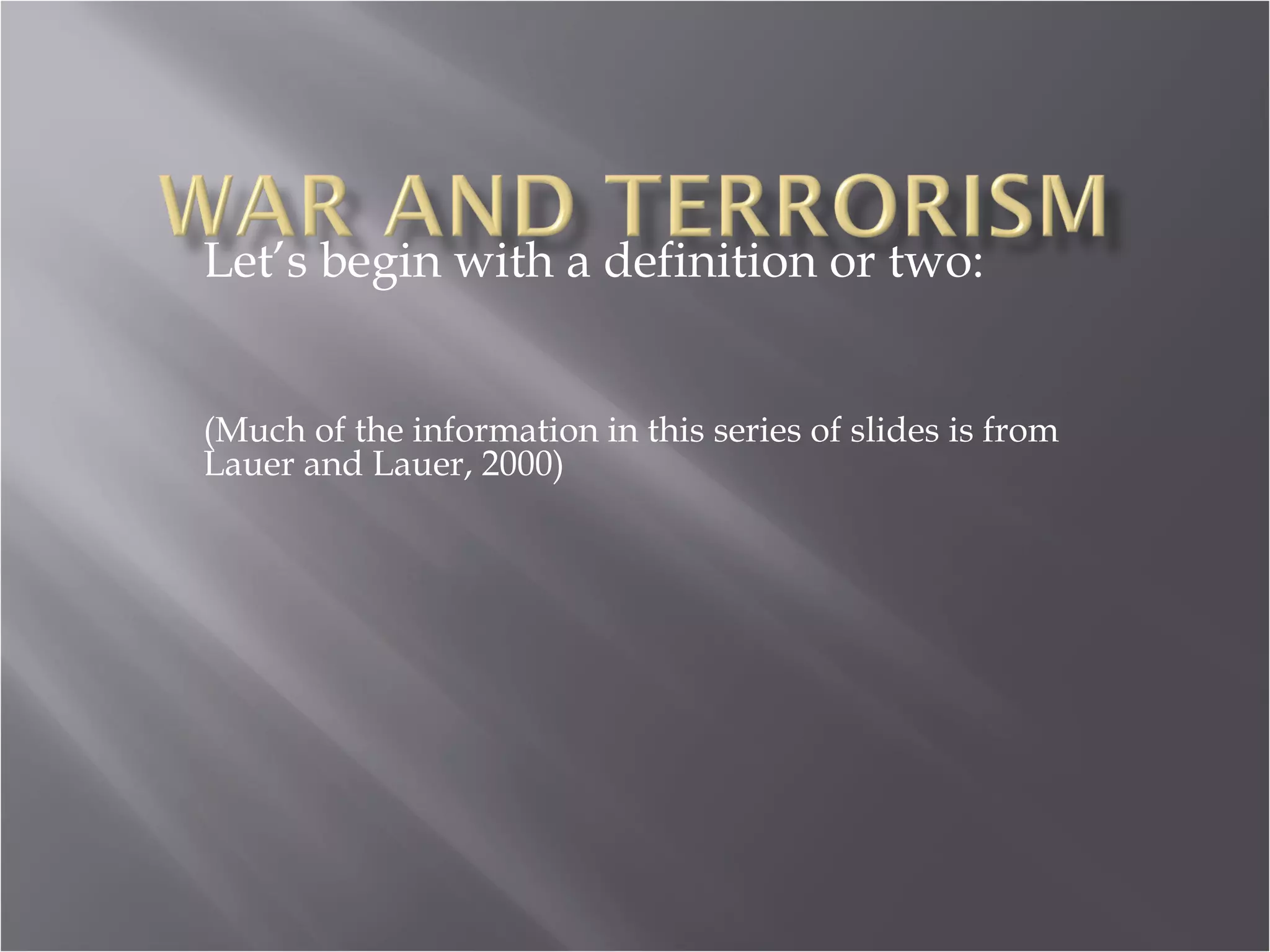 War and terrorism | PPT