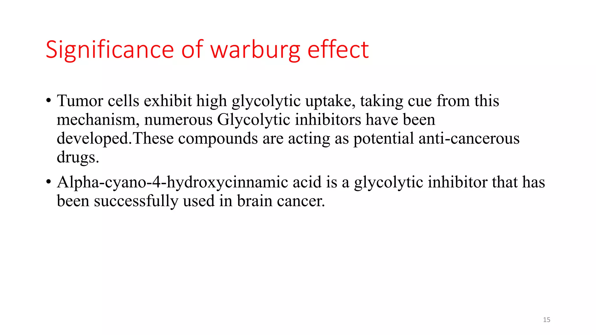 Warburg effect in cancer | PPTX