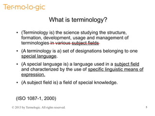 Closing the Gap between Corpora and Termbases, CHAT2013 | PPT