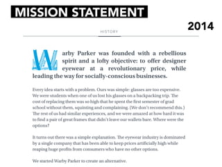 Warby Parker Case study - Storytelling | PDF