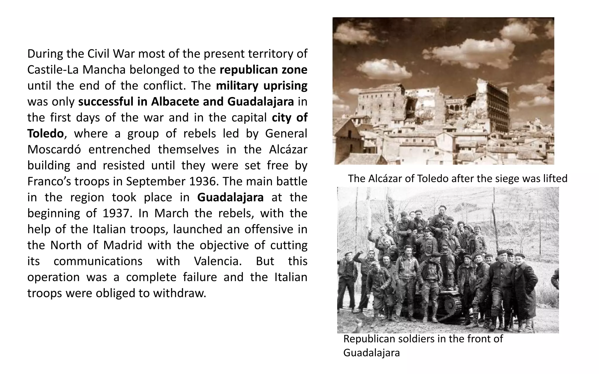 The Civil War in Castile-La Mancha and Campo de Criptana | PPTX