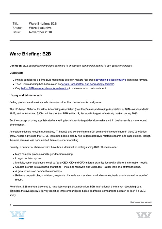 Warc briefing b2_b | PDF
