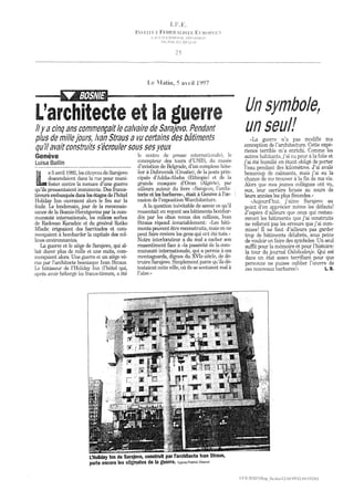 WARchitecture 1997 - Urbicide Sarajevo | PDF