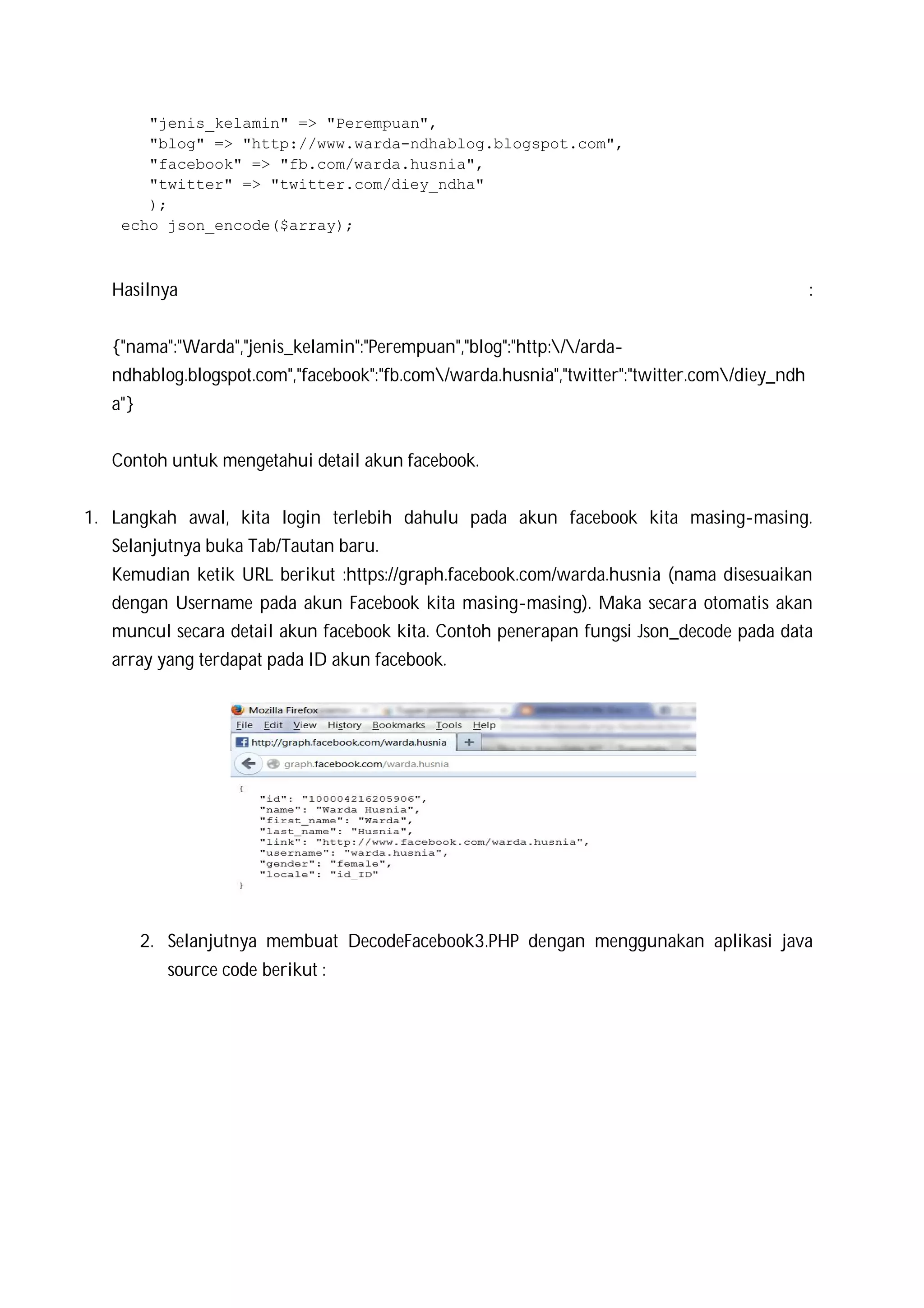 Decode-encode Json (Wardatul Husnia - 1100631042) | PDF