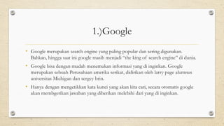 jenis - jenis mesin pencari google dan lain lain.pptx
