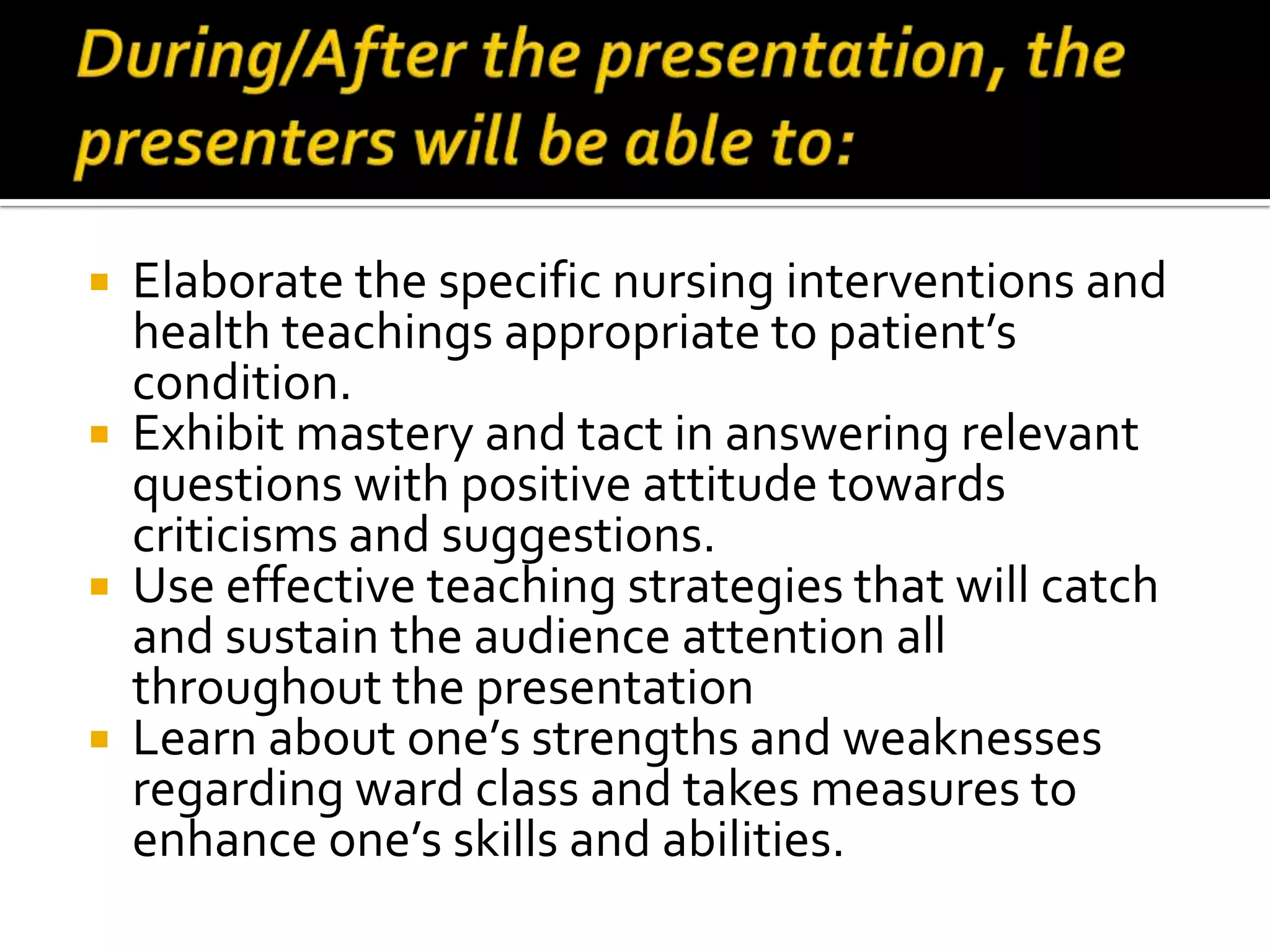 Ward class ppt-objectives | PPTX