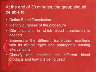 Wardclass powerpoint blood transfusion | PPT
