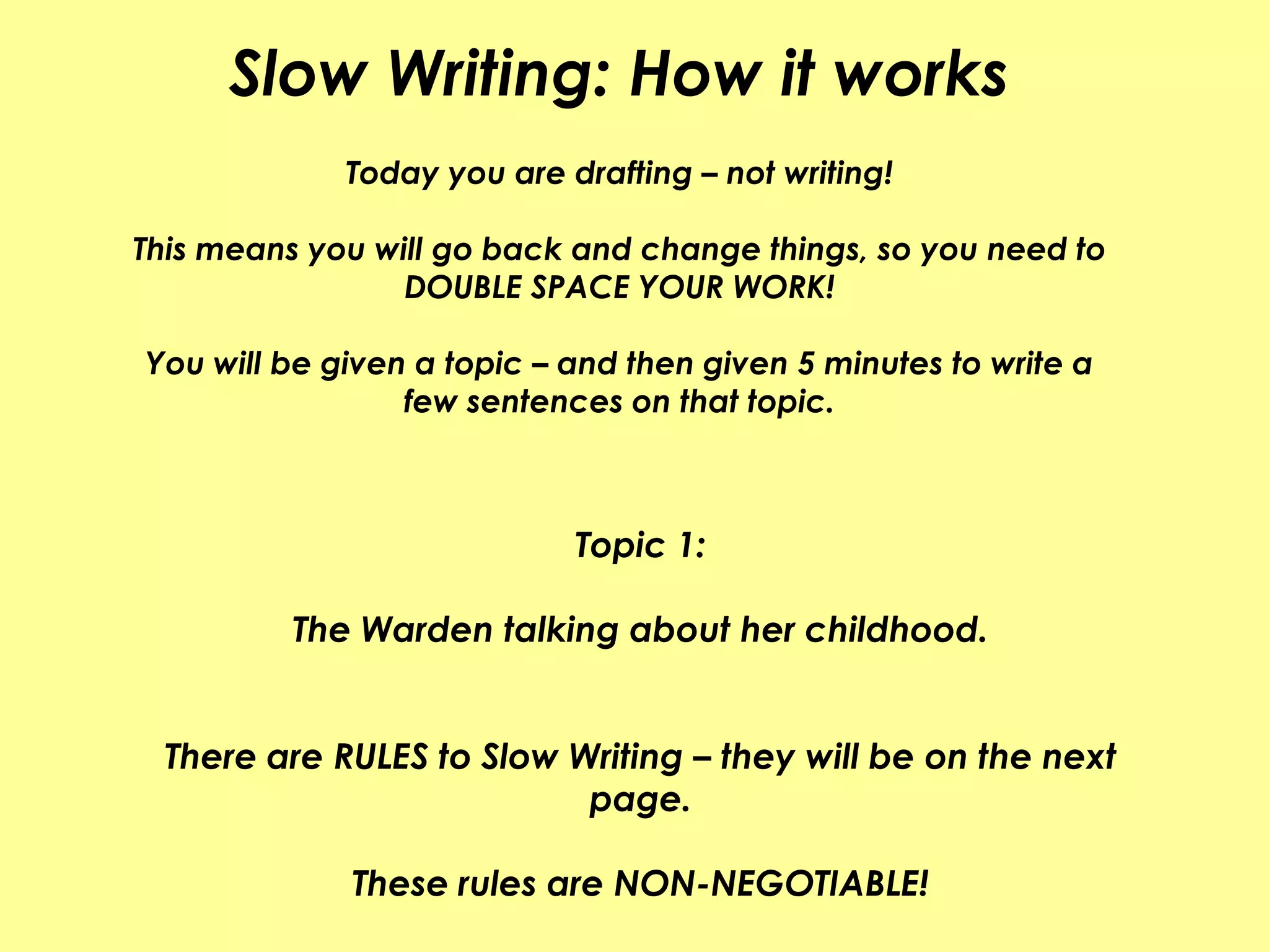Slow Writing - The Warden from 'Holes'. | PPTX