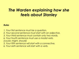 Slow Writing - The Warden from 'Holes'. | PPTX