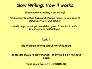 Slow Writing - The Warden from 'Holes'. | PPT