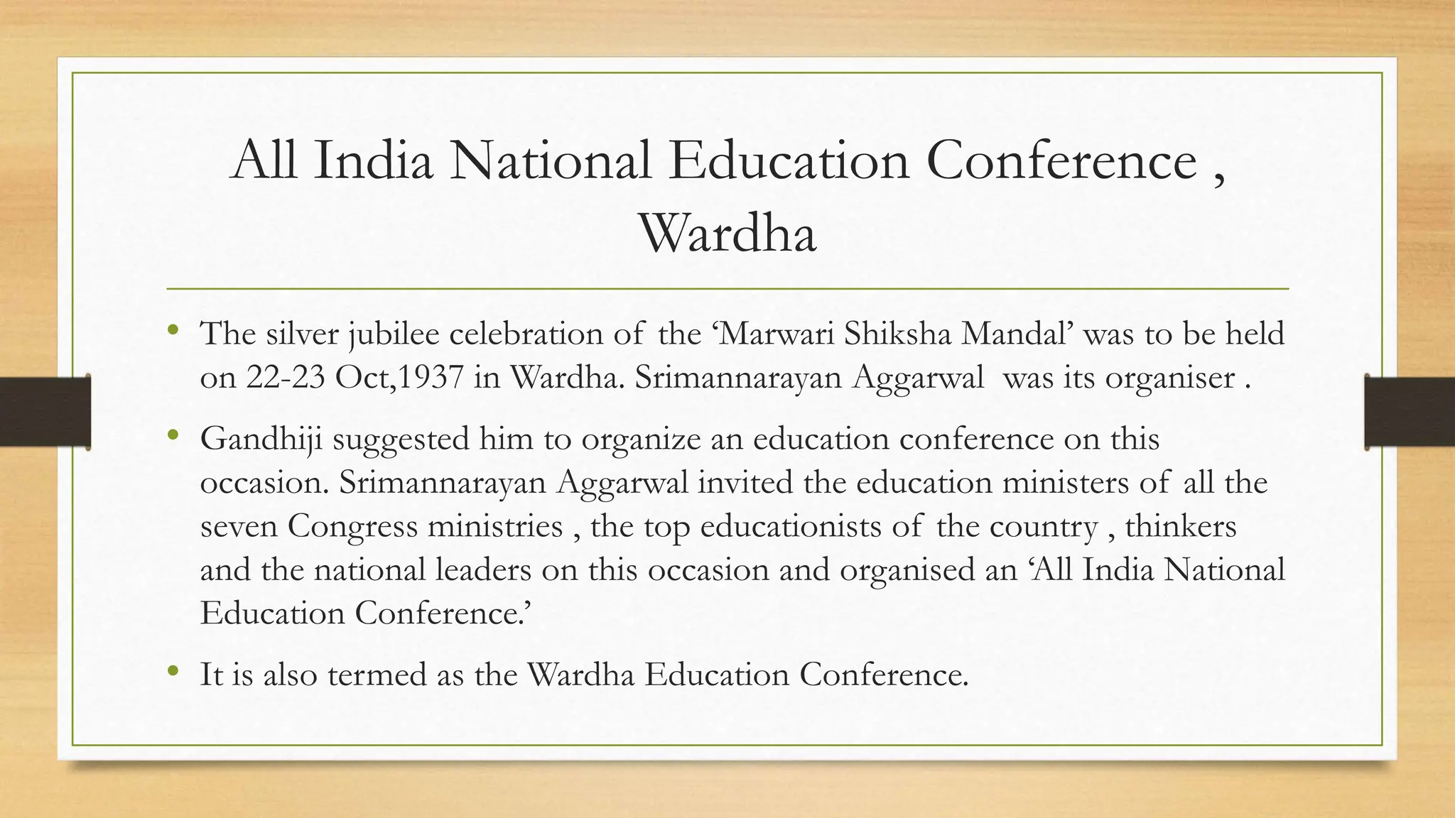 Wardha Scheme of Basic Education : 1937. | PPTX