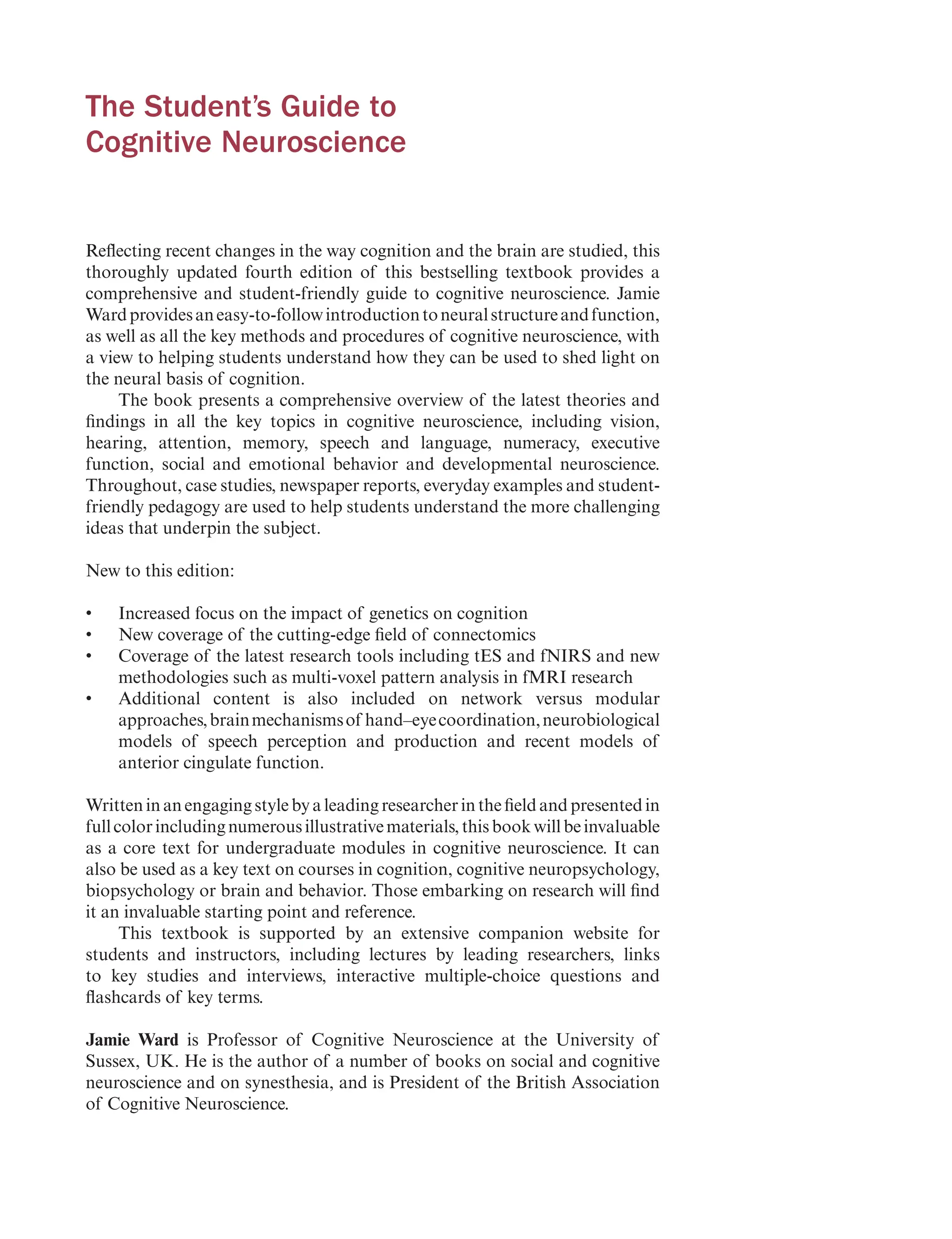 Ward, J. (2020). The Student's Guide to Cognitive Neuroscience.pdf | Educational Assessment ...