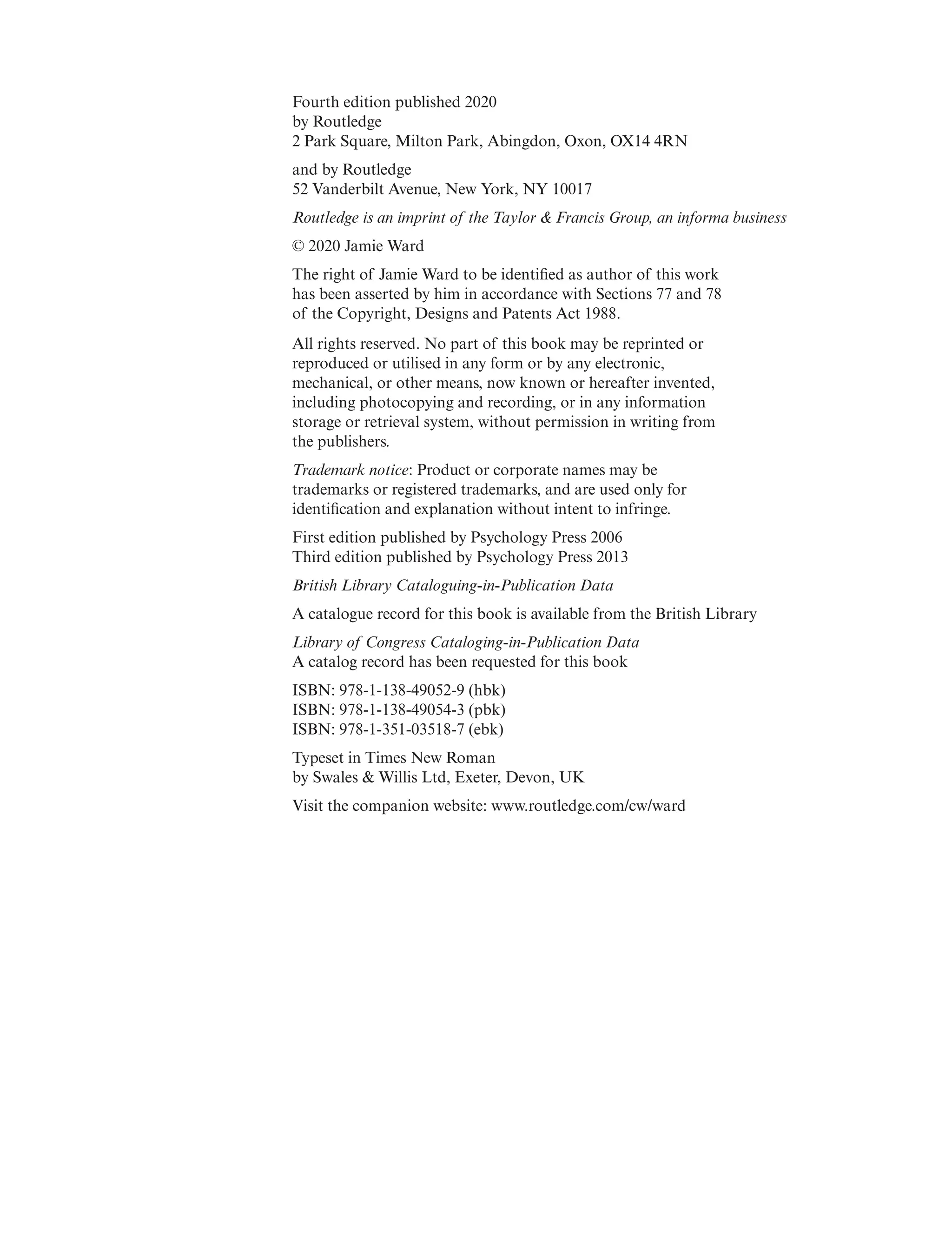 Ward, J. (2020). The Student's Guide to Cognitive Neuroscience.pdf | Educational Assessment ...