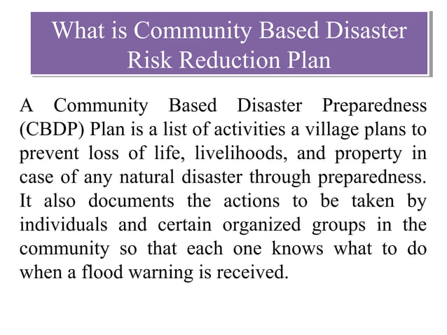 Idea of mainstreaming DRR plan within the Gram Panchayat development ...