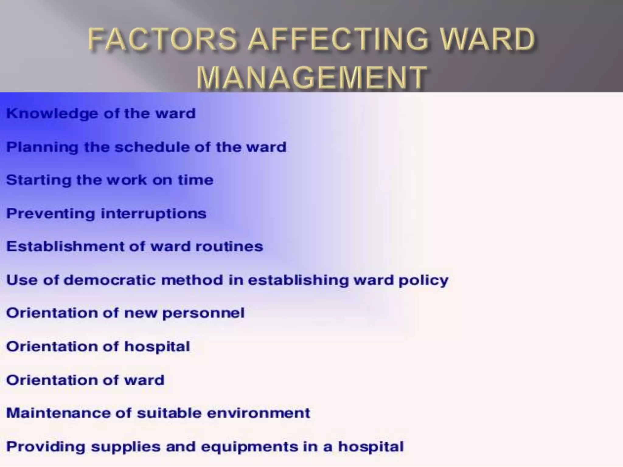 Ward management | PPTX
