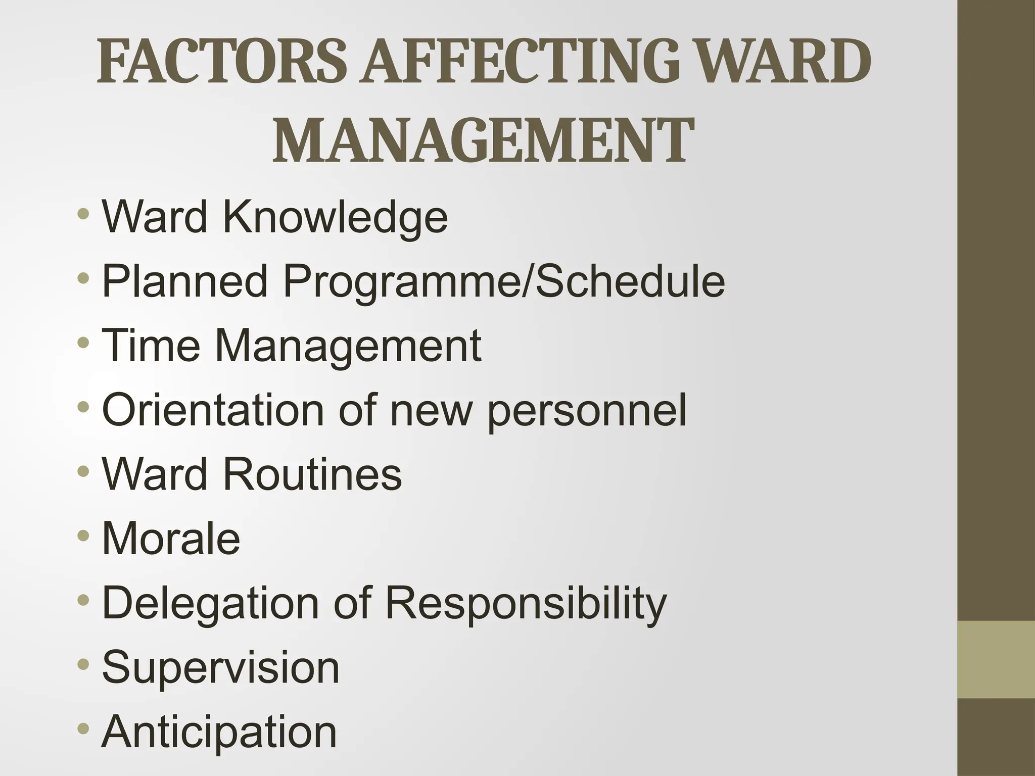 Ward Management.pptx-in the hospitals and community | PPTX