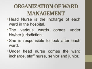 Ward Management.pptx-in the hospitals and community | PPTX