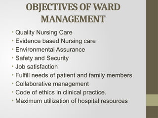 Ward Management.pptx-in the hospitals and community | PPTX