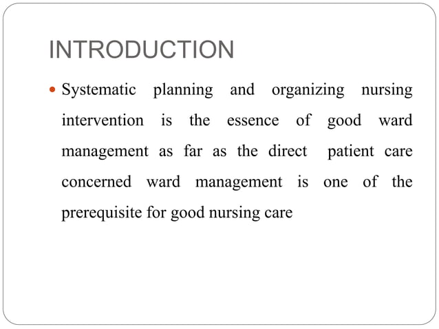 Ward mangement | PPTX | Healthcare Industry | Industries