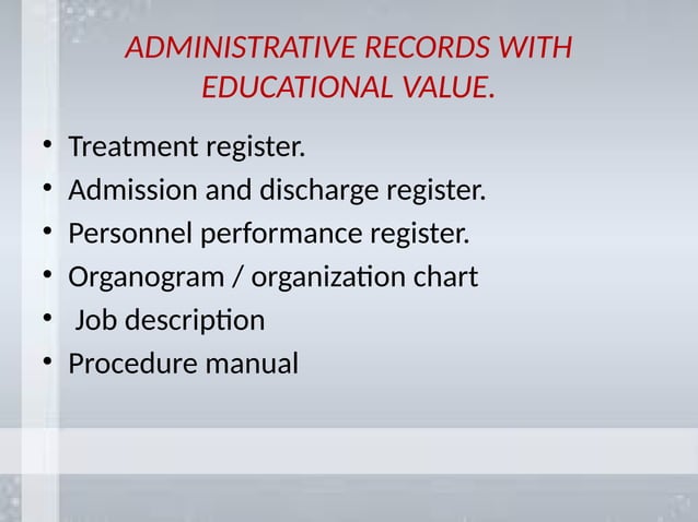 Ward Record in the hospital settings pptx | PPT