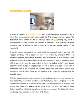 Wardrobe selections | DOCX