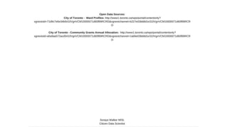 Open Data - City of Toronto Community Grants and Applications | PPTX