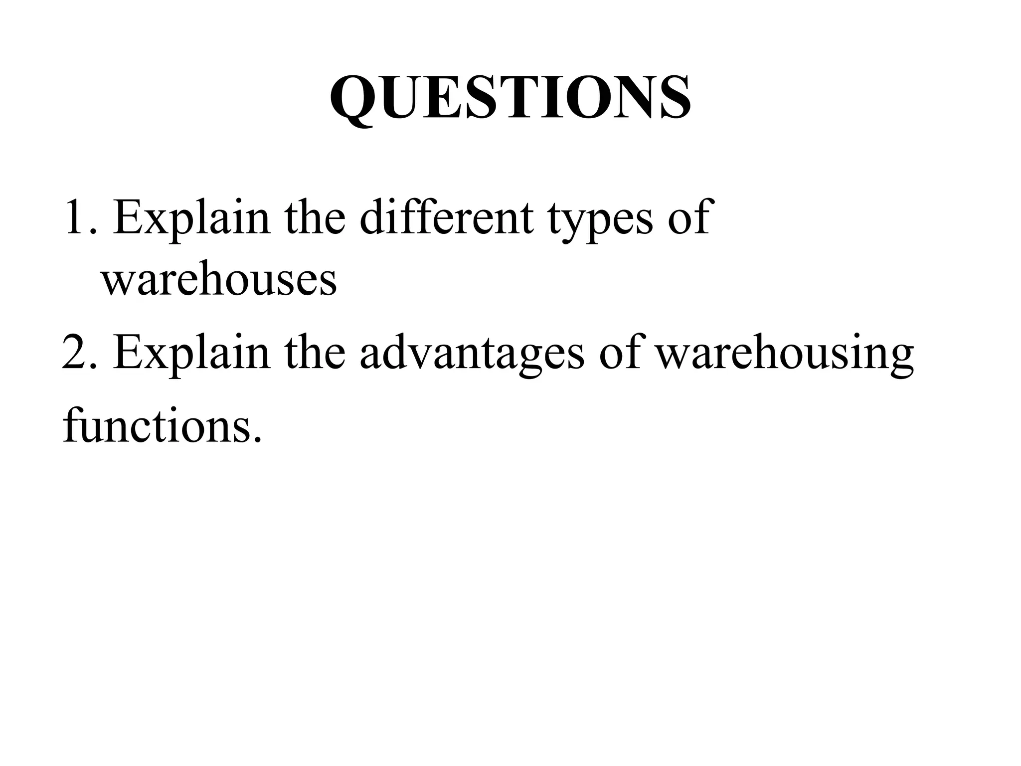 WAREHOUSING | PPTX