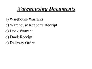 WAREHOUSING | PPTX | Logistics | Business
