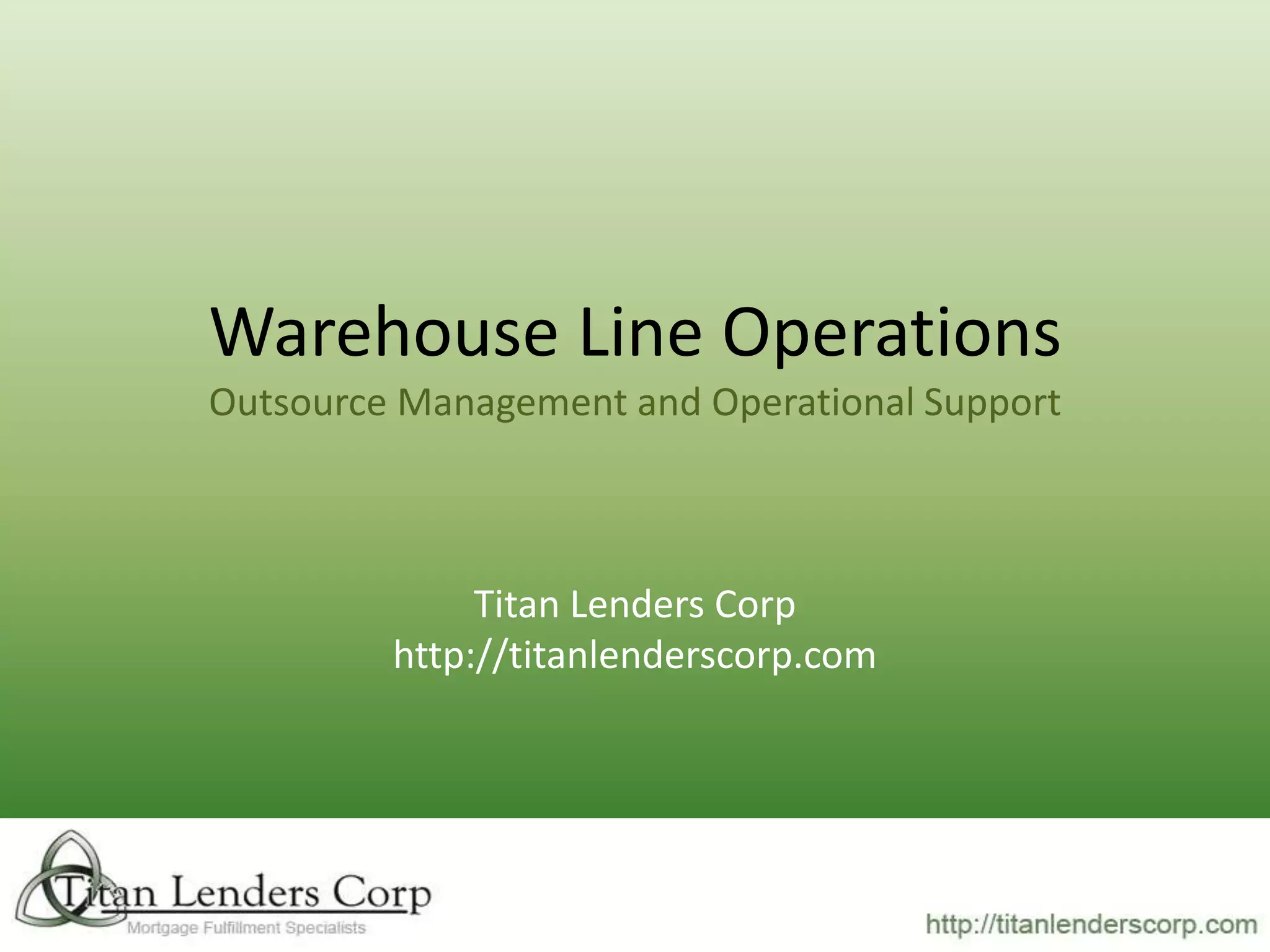 Warehouse Line Operations | PPTX