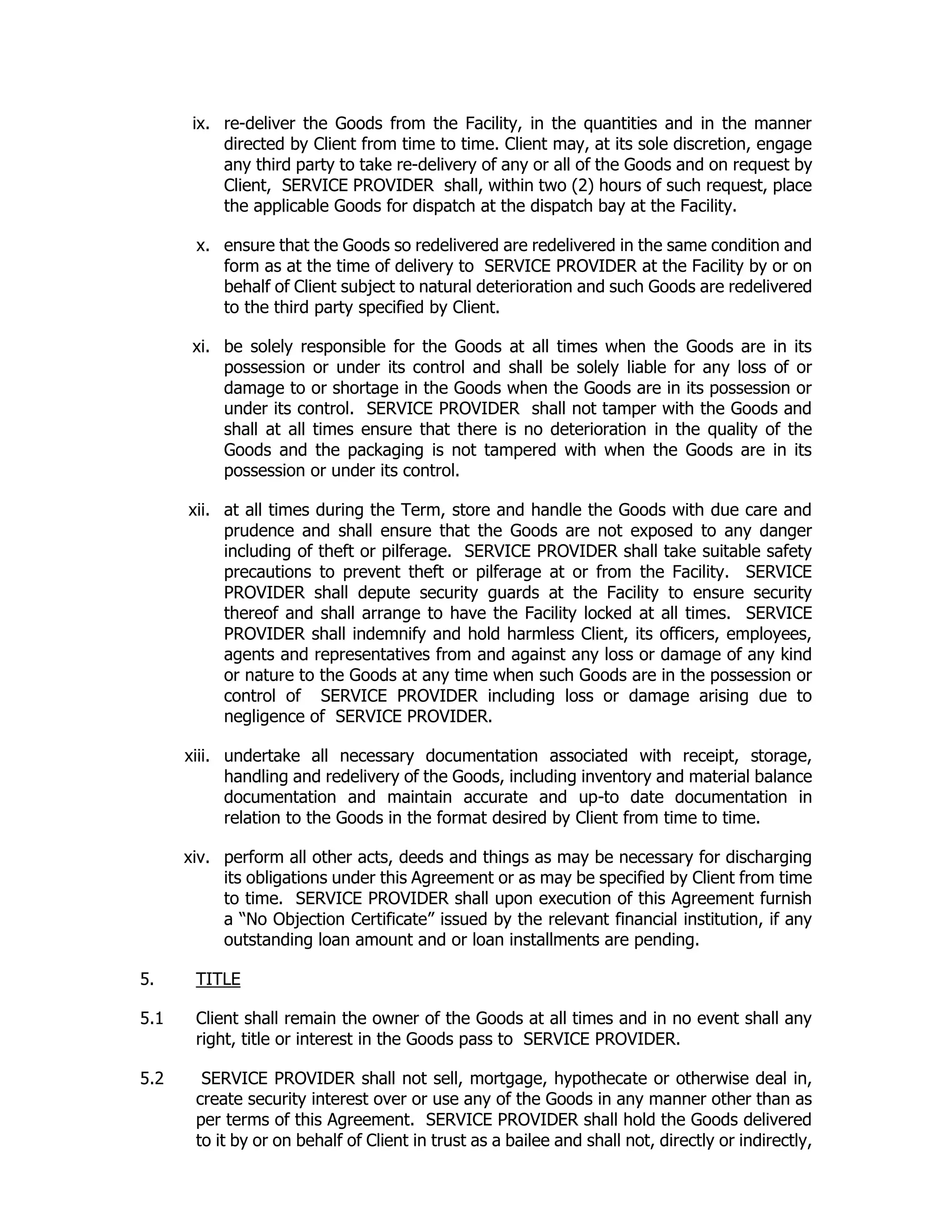 WAREHOUSE AGREEMENT | PDF