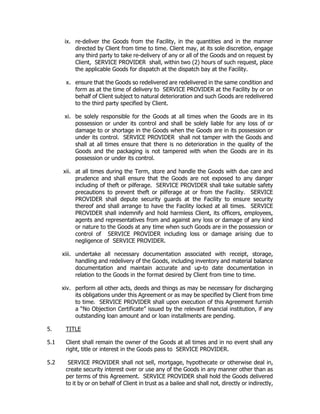 WAREHOUSE AGREEMENT | PDF