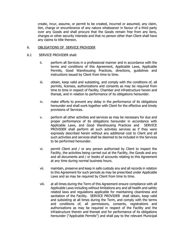 WAREHOUSE AGREEMENT | PDF