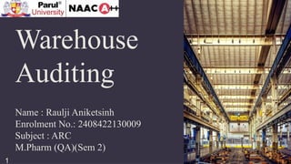 Warehouse Auditing AR.pptx by (Bannaji👑) | PPTX