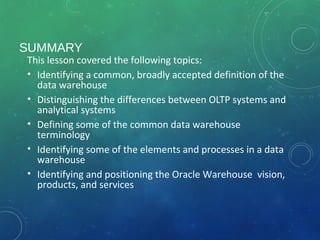Warehouse chapter3 | PPT | Databases | Computer Software and Applications