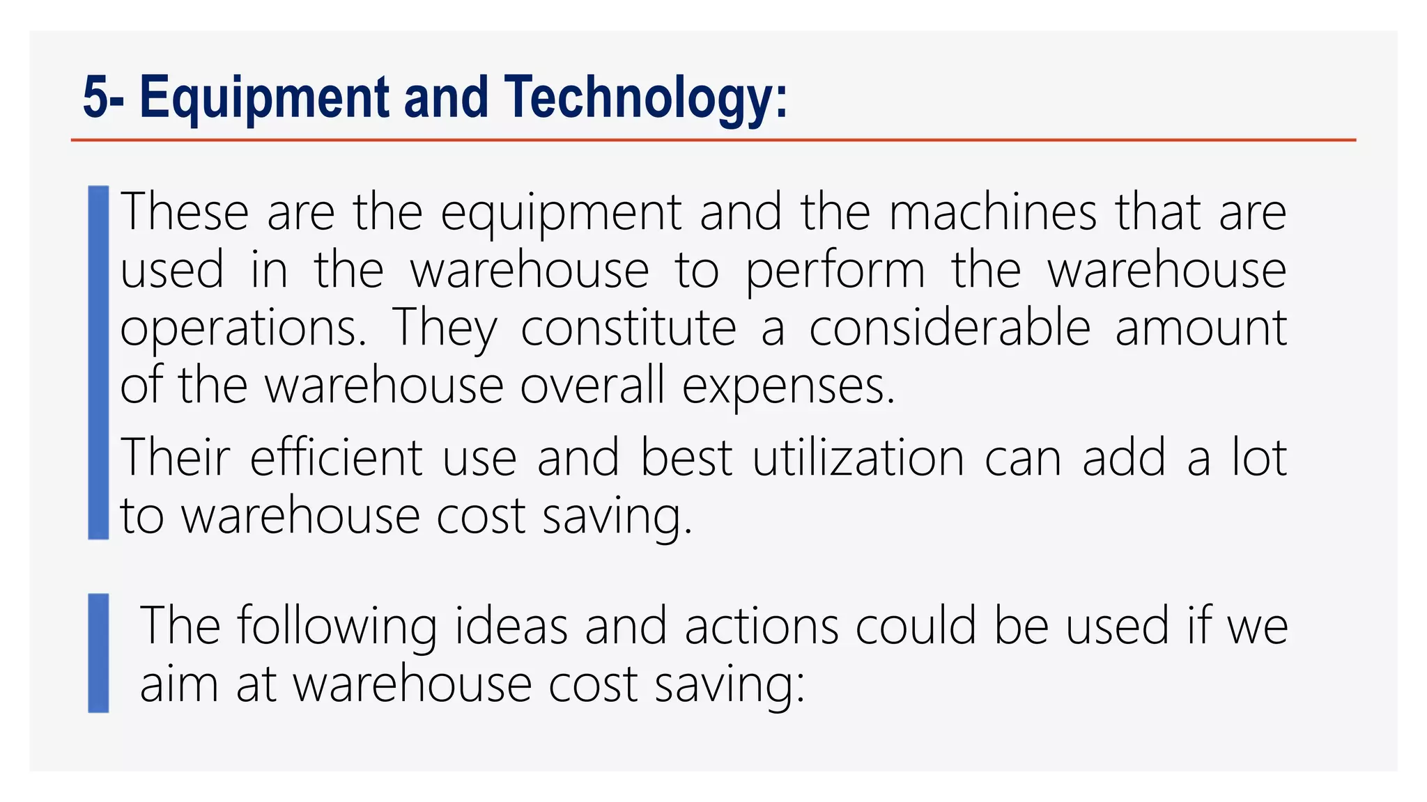 Warehouse cost saving | PPTX