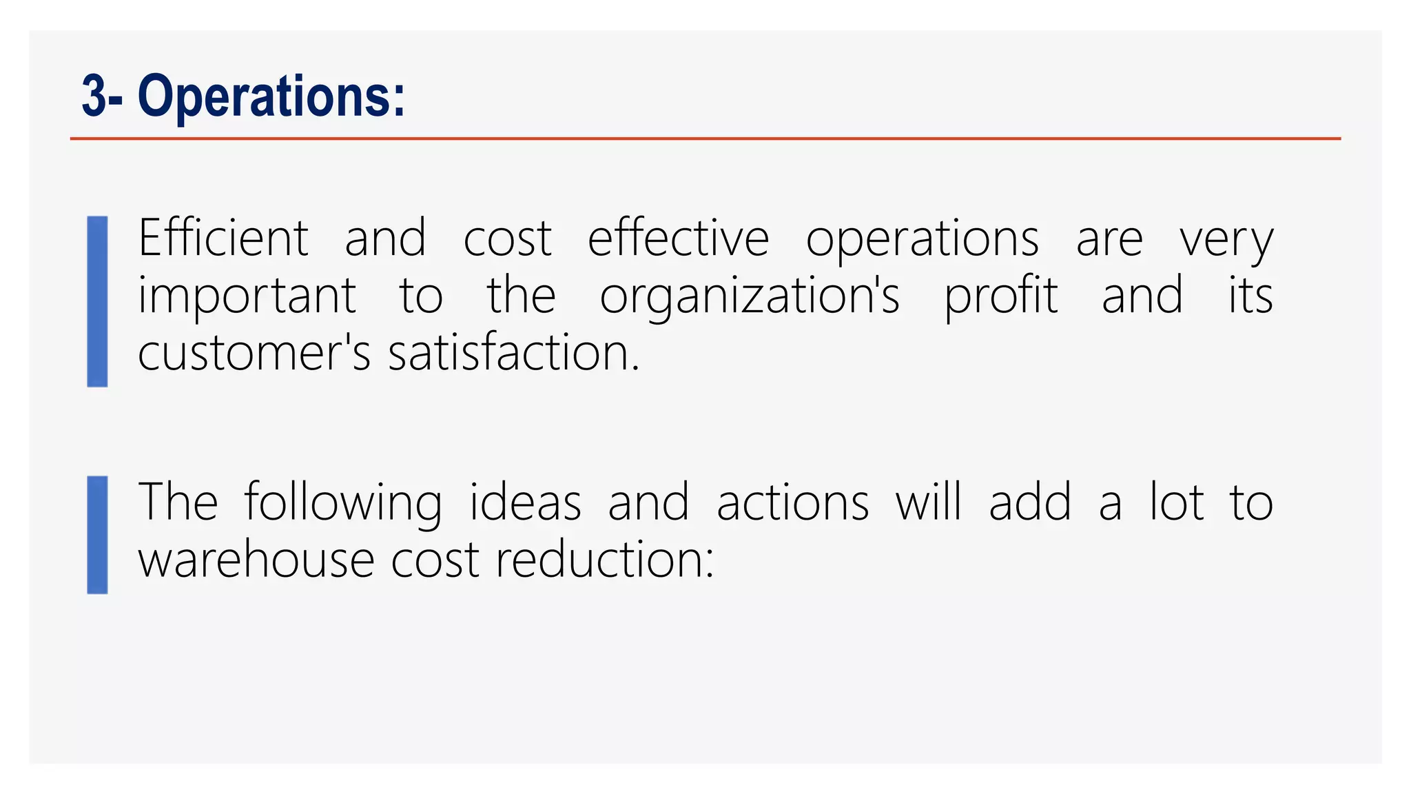 Warehouse cost saving | PPTX