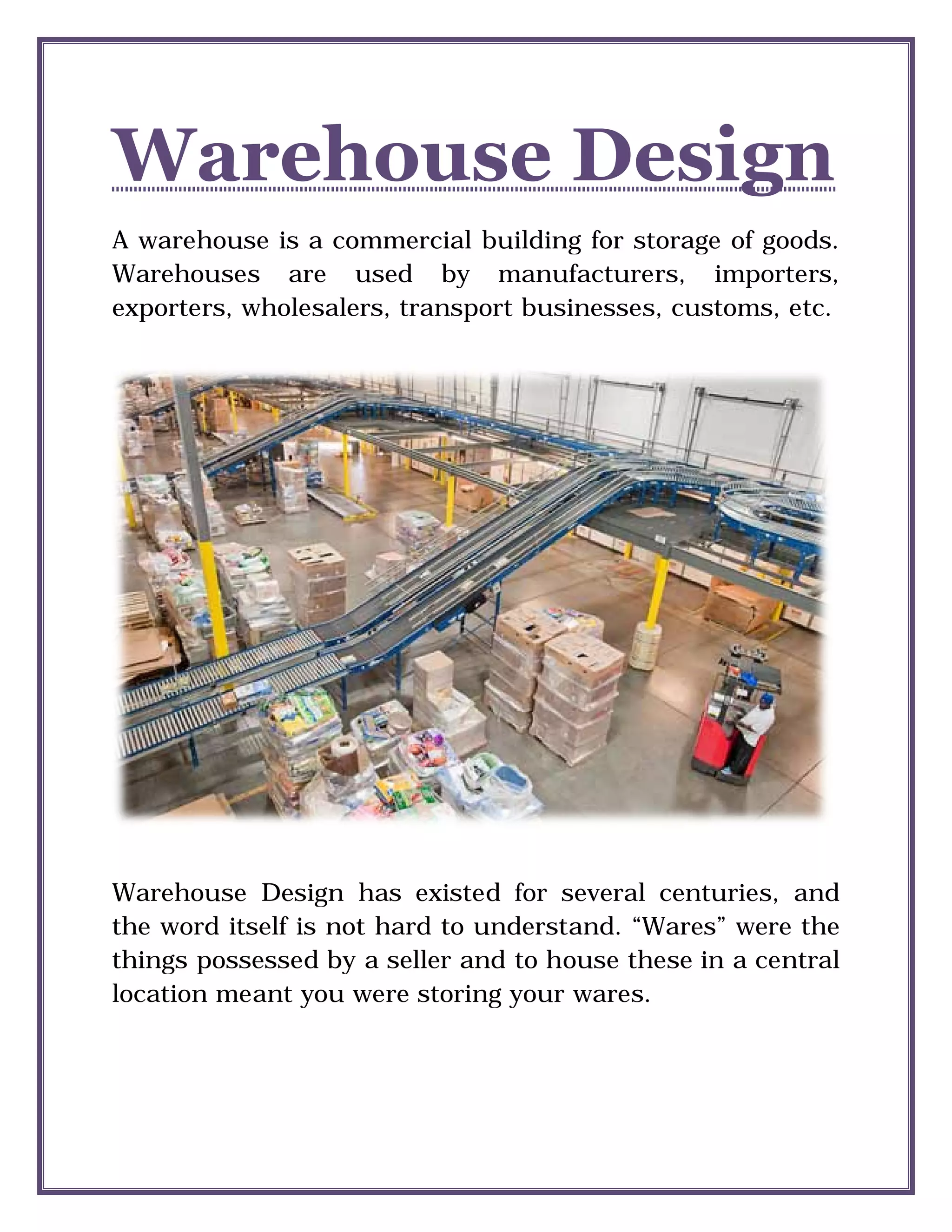 Warehouse Design | PDF