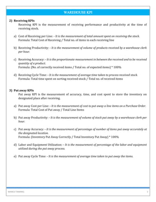 Warehouse KPIs - Mastering warehouse efficiency | PDF