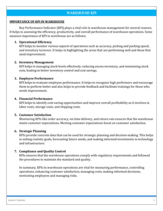 Warehouse KPIs - Mastering warehouse efficiency | PDF