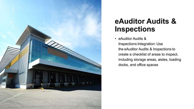 Warehouse Maintenance Checklist eAuditor Audits & Inspections | PPTX