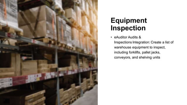 Warehouse Maintenance Checklist eAuditor Audits & Inspections | PPTX