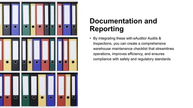 Warehouse Maintenance Checklist eAuditor Audits & Inspections | PPTX