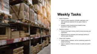 Warehouse Maintenance Checklist eAuditor Audits & Inspections | PPTX