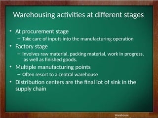 warehouse management system in supply chain | PPTX