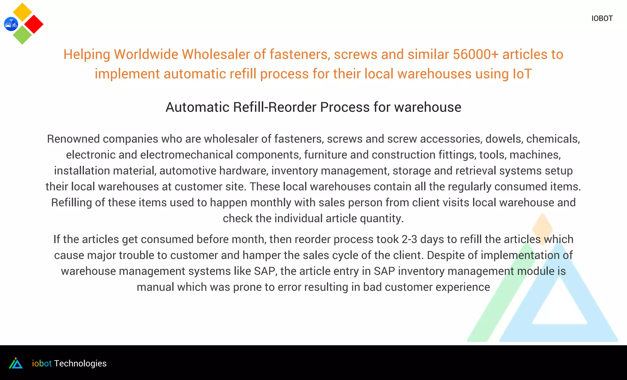 Case Study- IoT for Warehouse Inventory Management | PDF